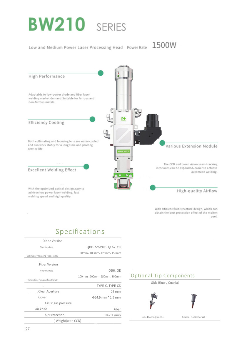 EMPOWER RAYTOOLS BW210 SERIES 1.5KW Low and Medium Power Laser ...